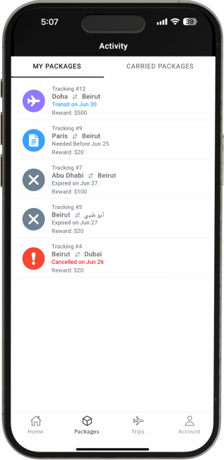CarryOn App - Smarter Way to Deliver Across Borders & Save The Planet